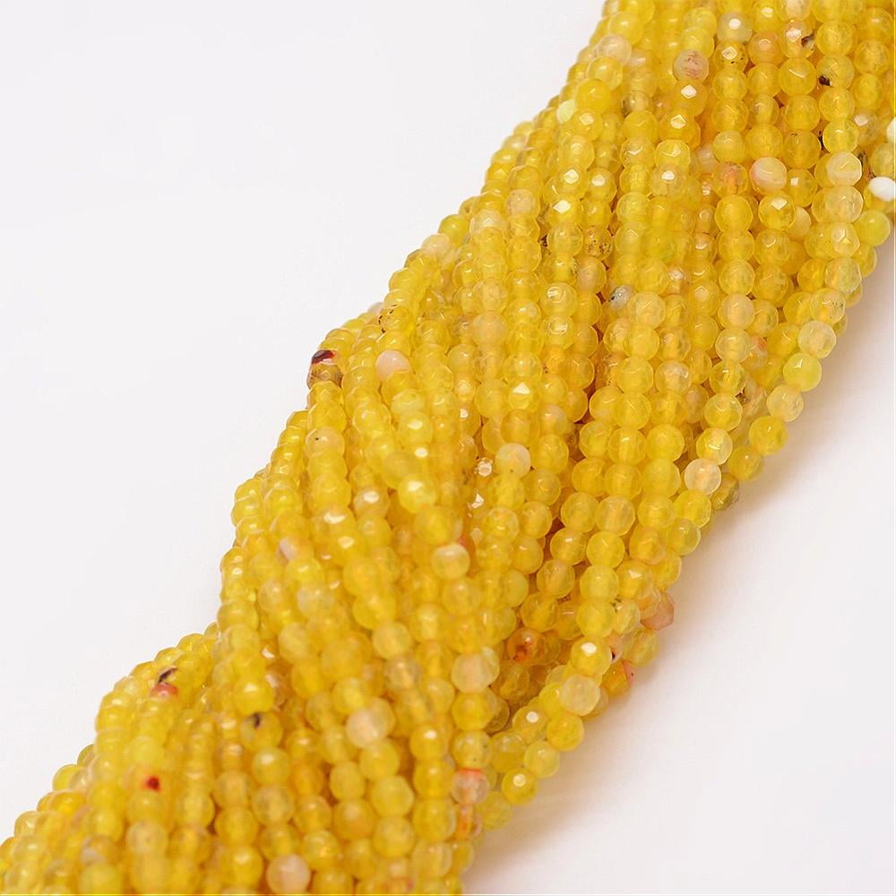 10strands Natural Agate Bead Strands Dyed Faceted Round golden 4mm Hole ...
