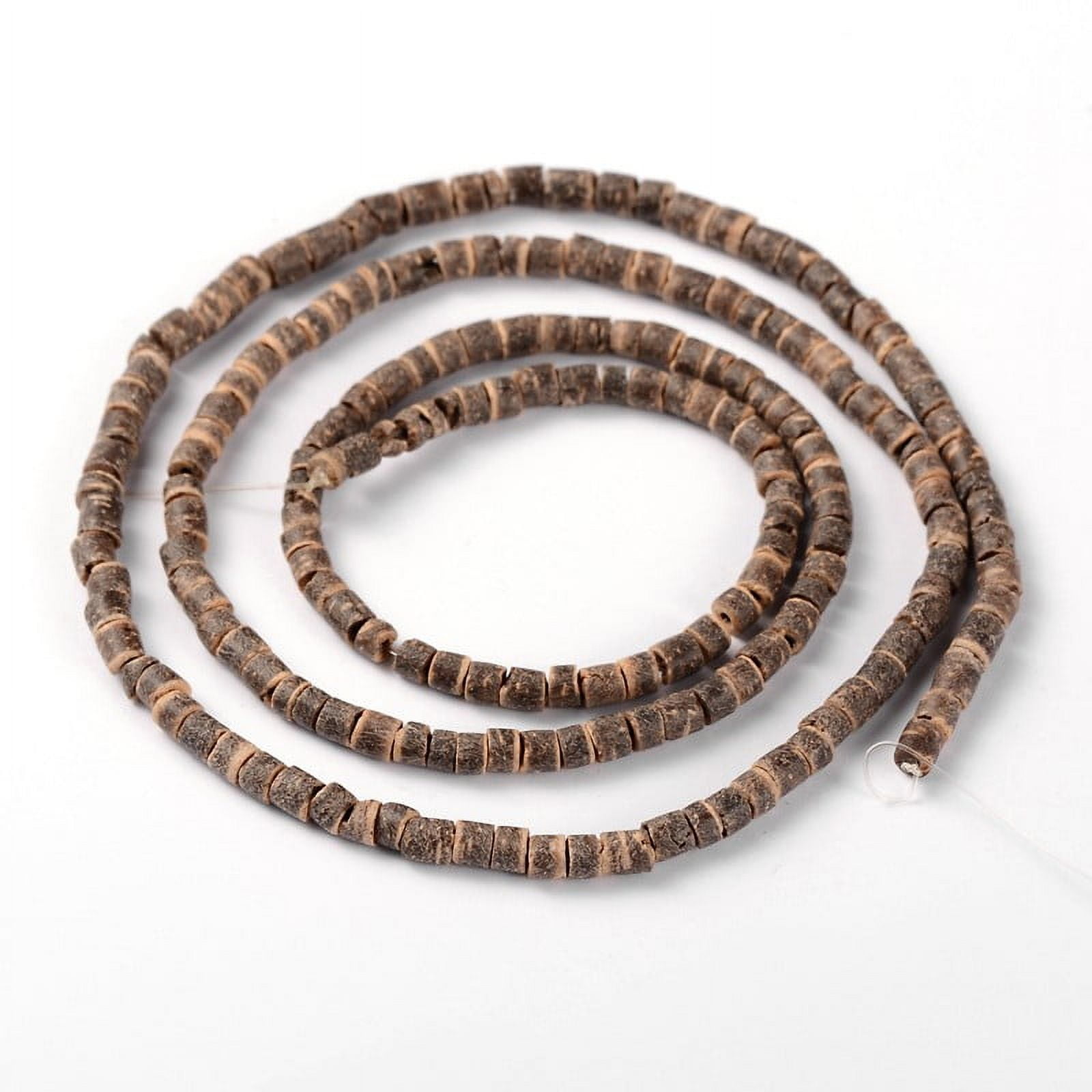 10strands Natural Coconut Column Bead Strands Camel 3.5x2~5mm Hole: 1mm ...