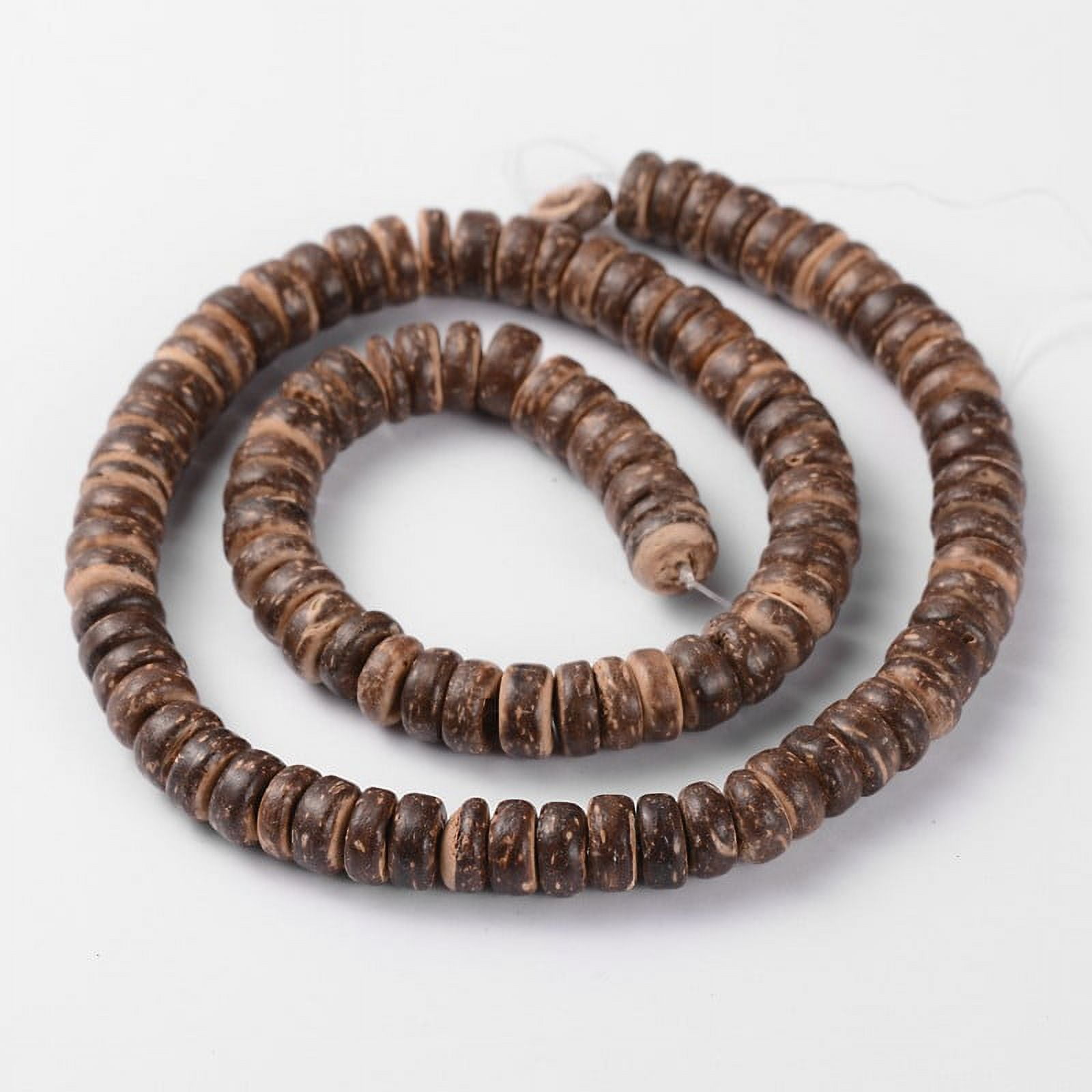 10strands Natural Coconut Rondelle Bead Strands Coconut Brown 8x2.5~5mm ...