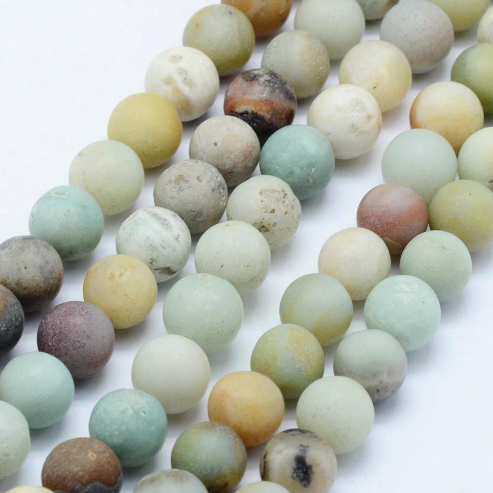 10strands Natural Flower Amazonite Beads Strands Frosted Round 6mm Hole ...