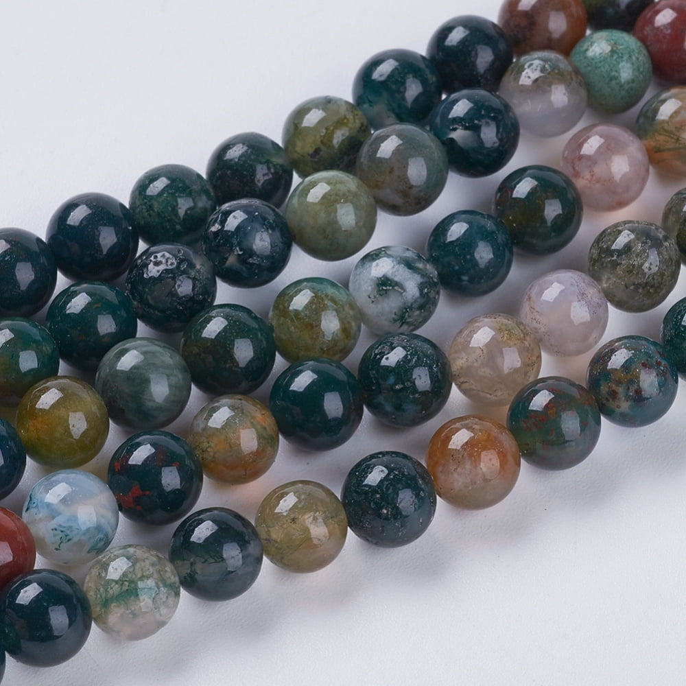 10strands Natural Indian Agate Beads Strands Round 4mm Hole: 1mm about ...