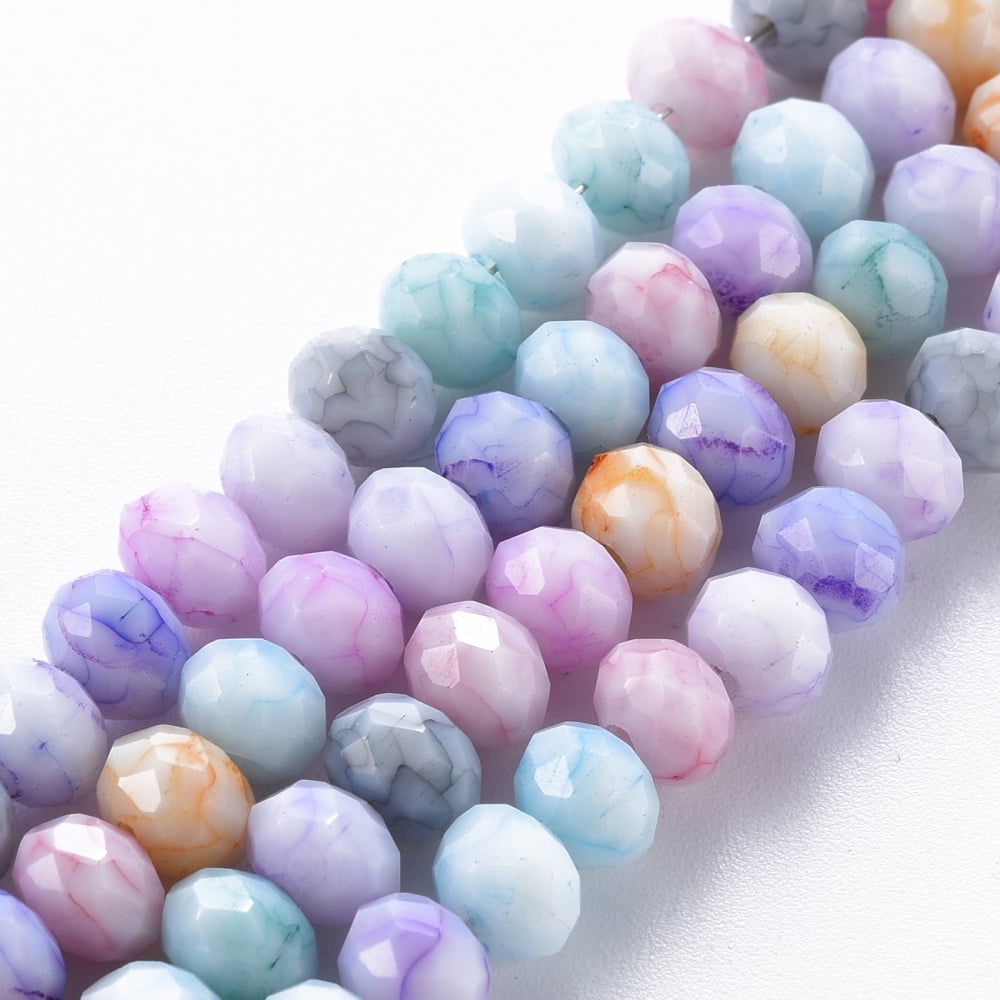 10strands Opaque Baking Painted Glass Beads Strands Imitation Stones ...