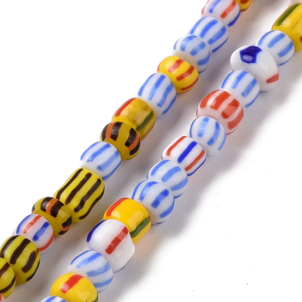 10strands Opaque Handmade Lampwork Beads Strands Rondelle Colorful 4.5 ...