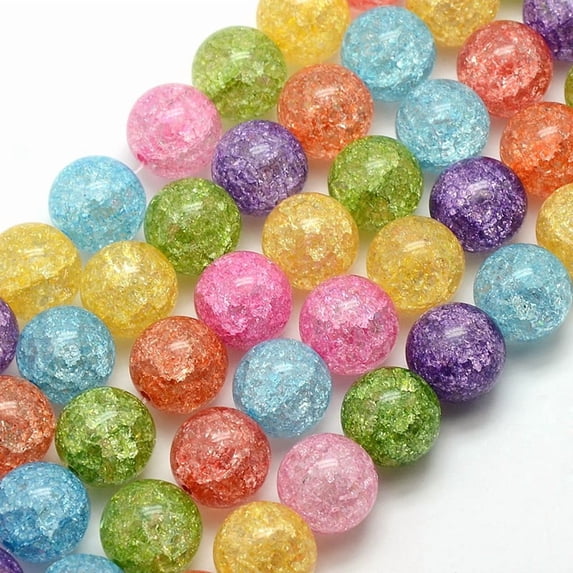 10strands Quartz Round Beads Strands Dyed Heated Mixed Color 8mm Hole ...