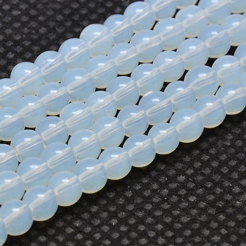 10strands Round Opalite Beads Strands Grade AA White 4mm Hole: 1mm 95 ...