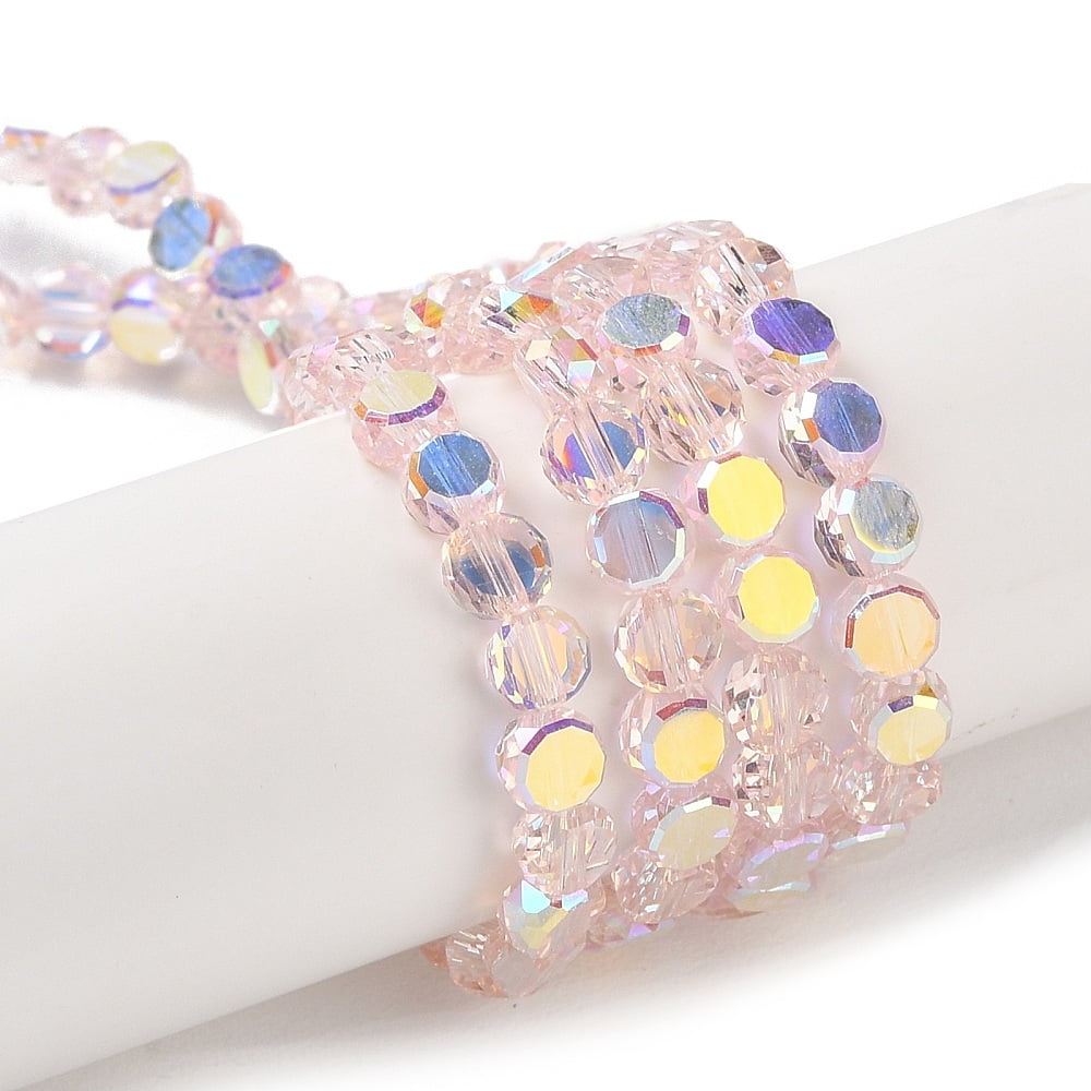 10strands Transparent Electroplate Glass Beads Strands AB color Faceted ...