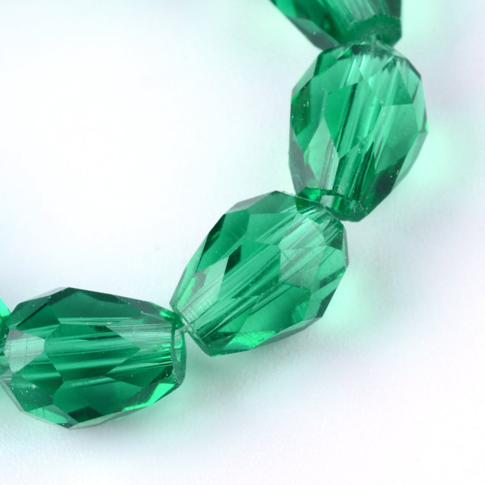 10strands Transparent Glass Bead Strands Faceted Teardrop Medium Sea ...