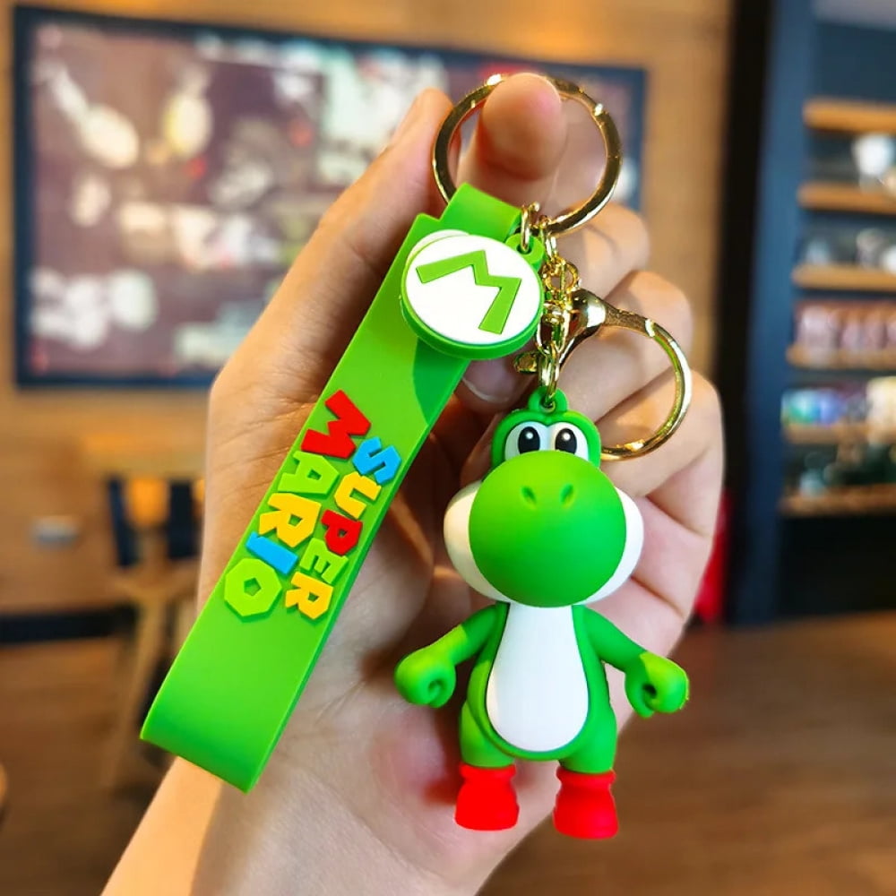 10styles Super Mario Keychain Mario Bros Luigi Toad Yoshi Bowser Action ...