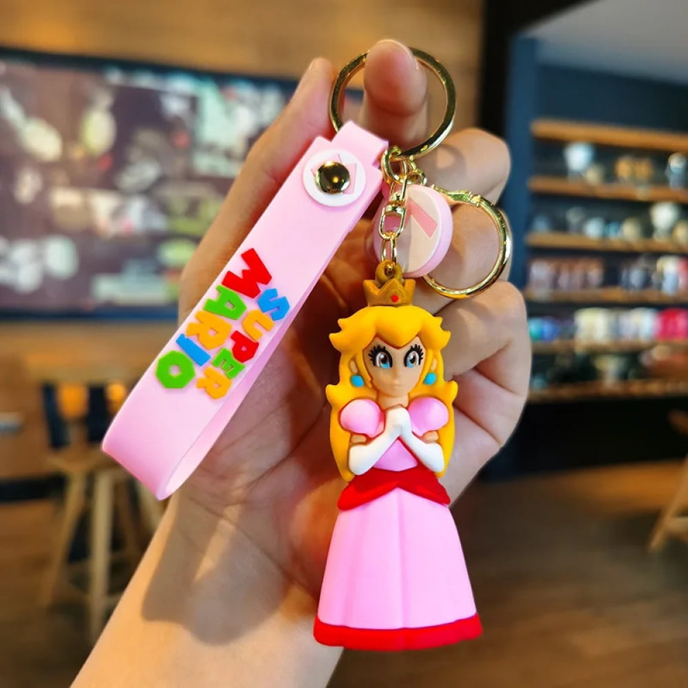 10styles Super Mario Keychain Mario Bros Luigi Toad Yoshi Bowser Action ...
