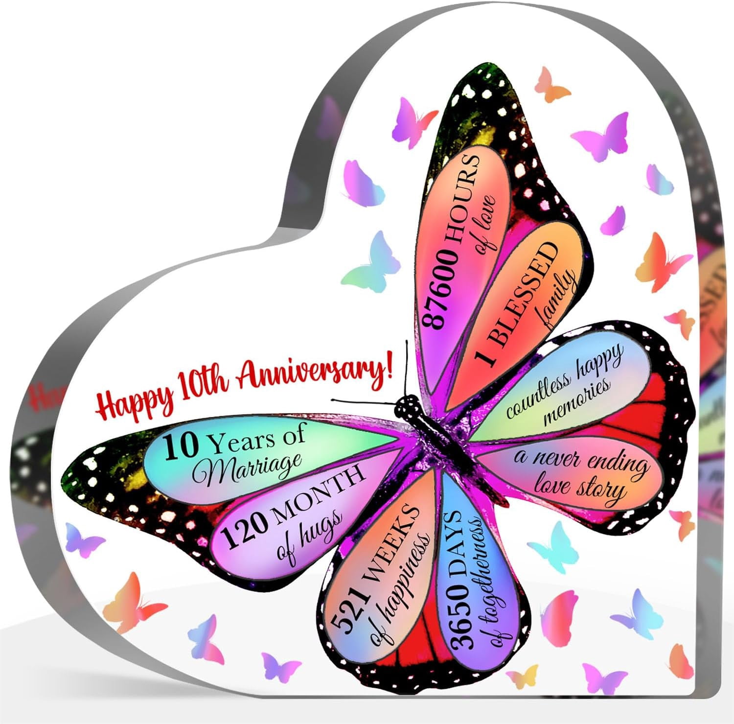 10th Anniversary Butterfly Acrylic Sign, 10 Year Anniversary Marriage ...