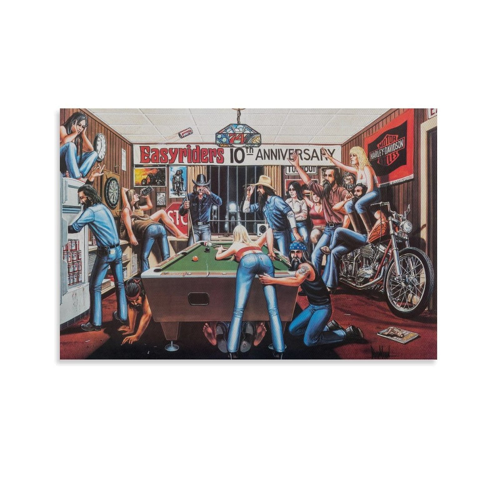 10th Anniversary Motorcycle Rider Poster David Mann- Picture Print ...