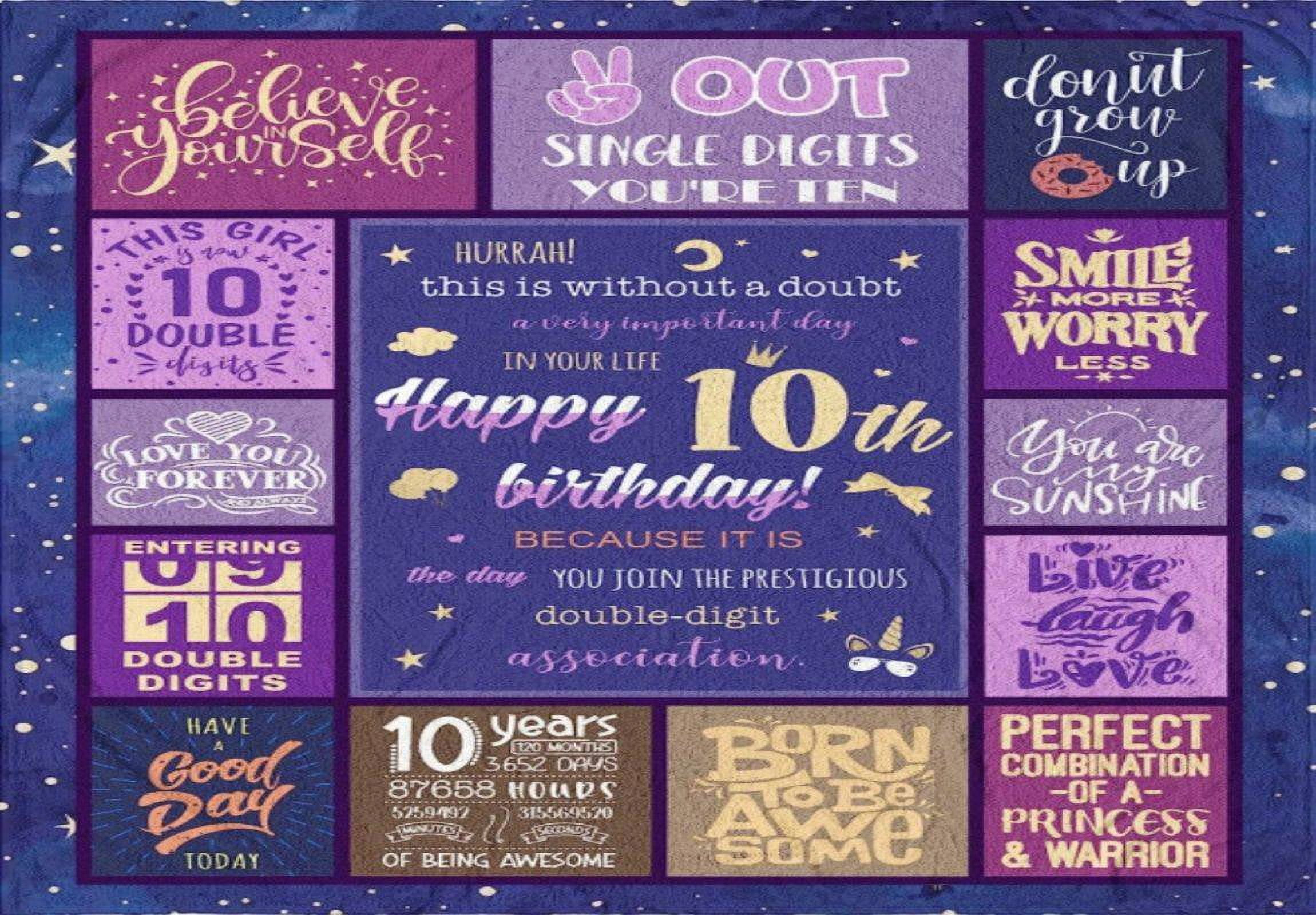 10th Birthday Banner Backdrop rations for 10 Year Old Birthday Party ...