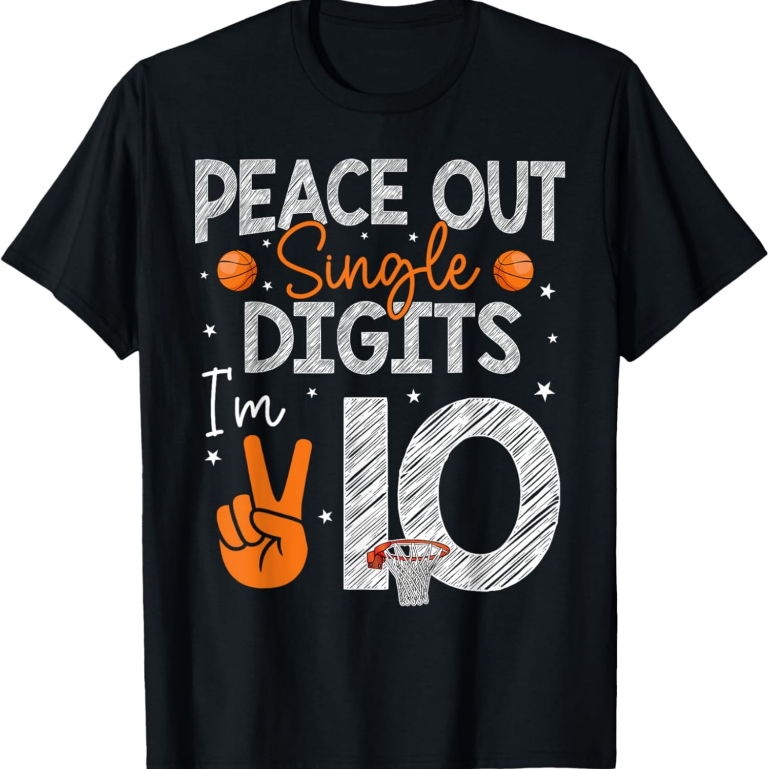 10th Birthday Basketball Peace Out Single Digi Funny T-Shirt - Walmart.com