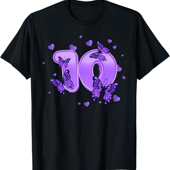 10th Birthday Cute Butterfly for 10 years old Girl Wo T-shtir - Walmart.com