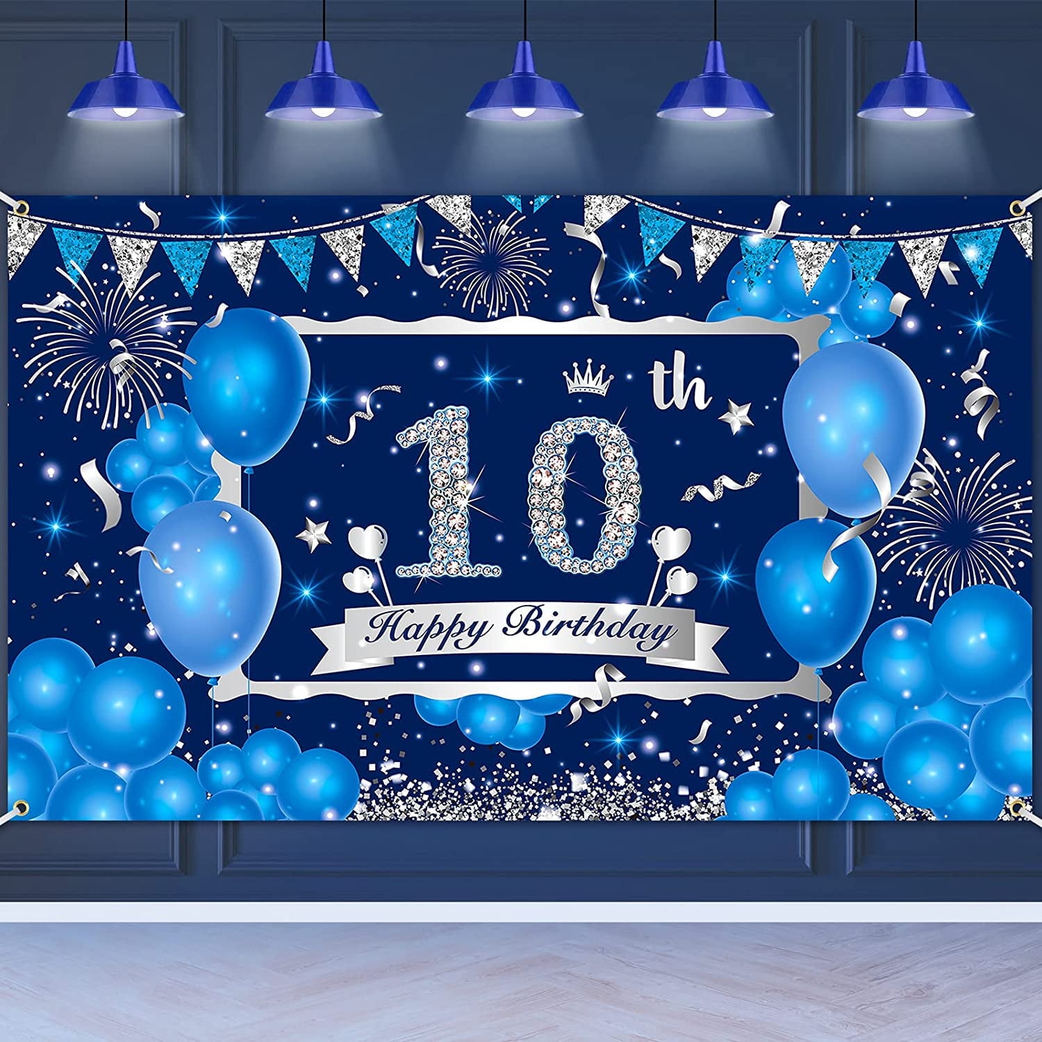 10th Birthday Decorations Banner for Boys Girls, Birthday Decoration ...