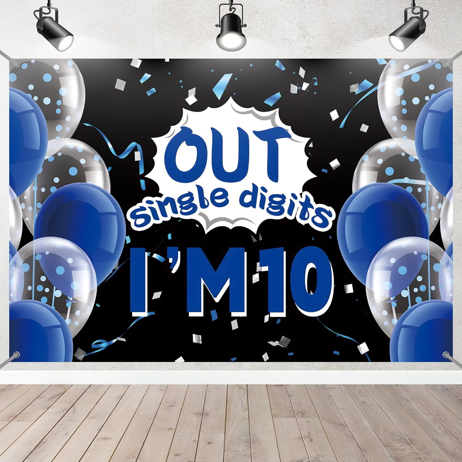 10th Birthday Decorations for Boys Happy Birthday Backdrop Banner Peace ...