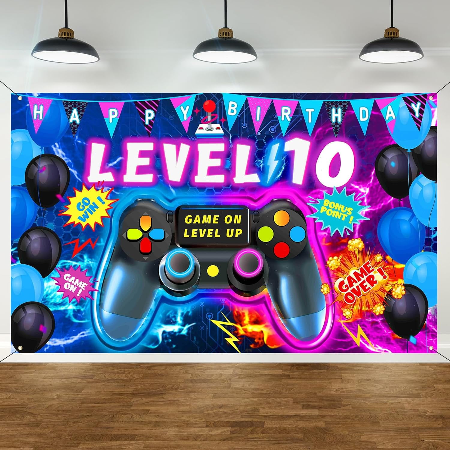 10th Birthday Decorations for Boys Blue 10th Video Game Birthday ...