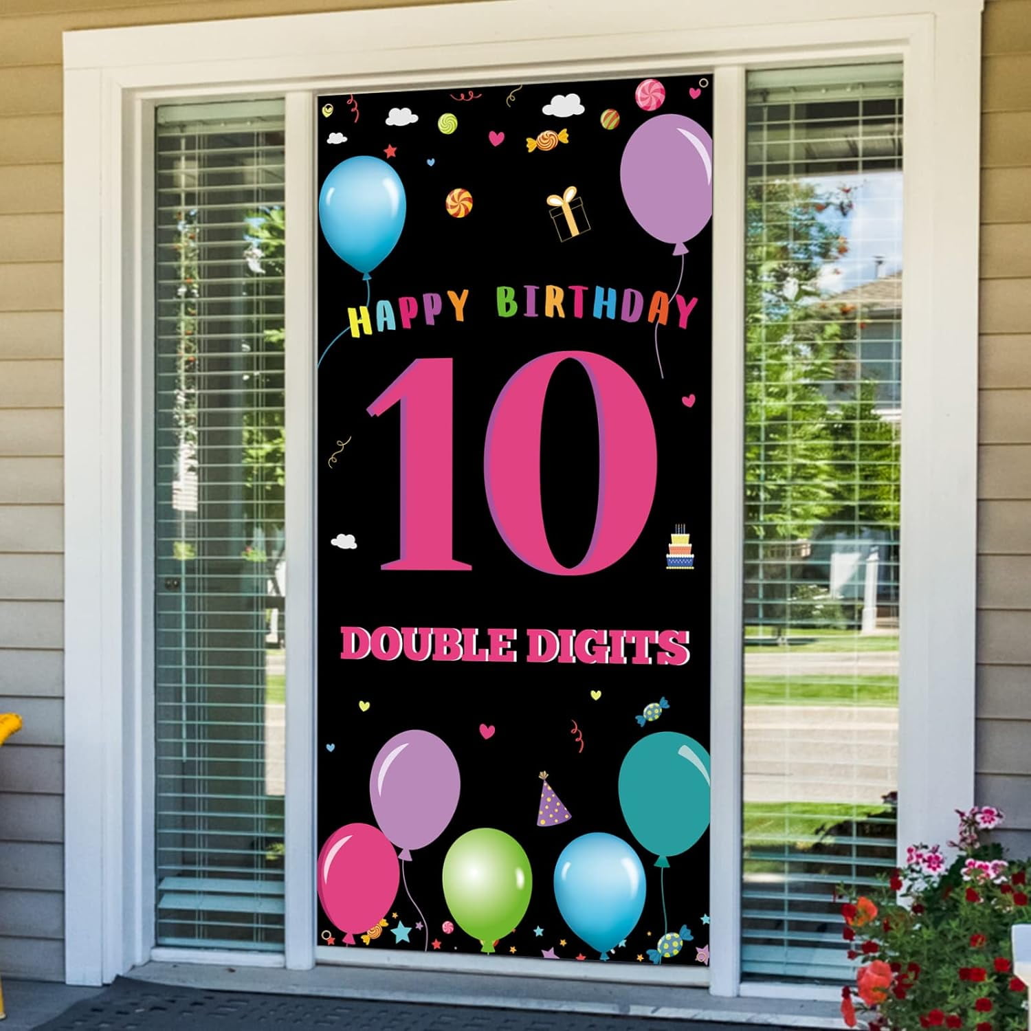10th Birthday Decorations for Girls Boys - Happy 10th Birthday Backdrop ...