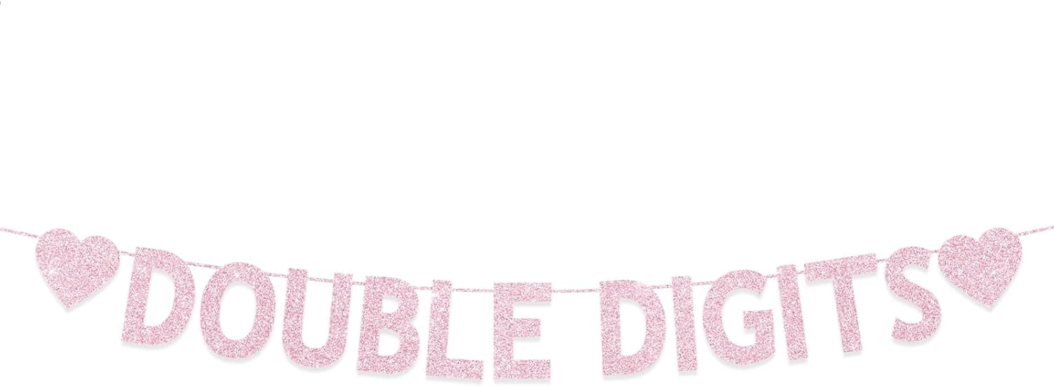 10th Birthday Party Decorations for Girls, Rose Gold Glitter Double ...