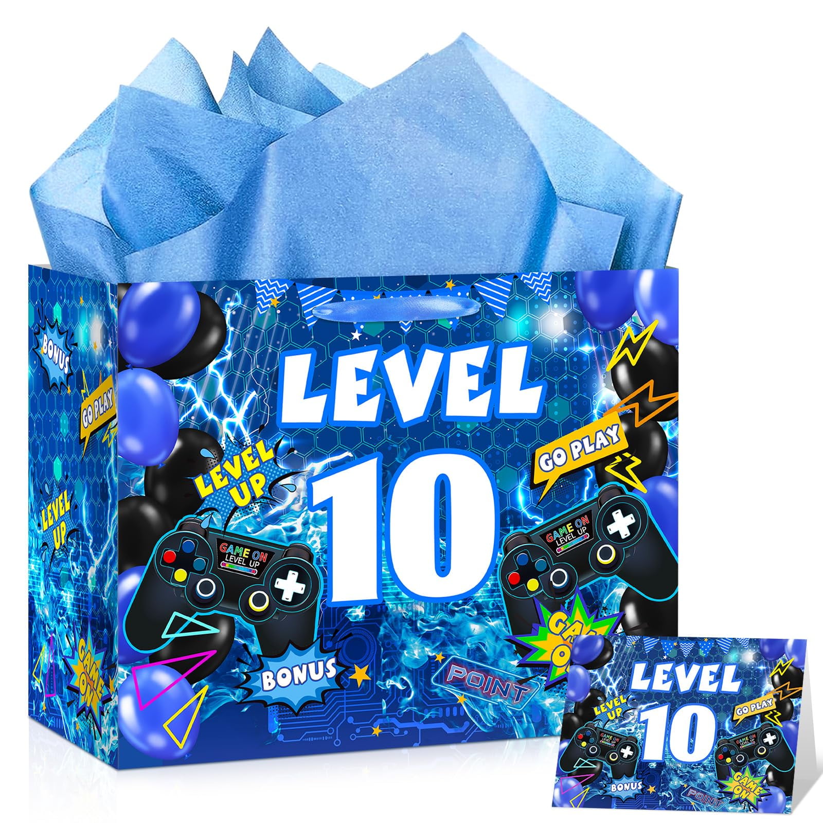 10th Gift YYF14 Video Game 10th Gift Blue Gamer Level Up 10 Goody Bag ...