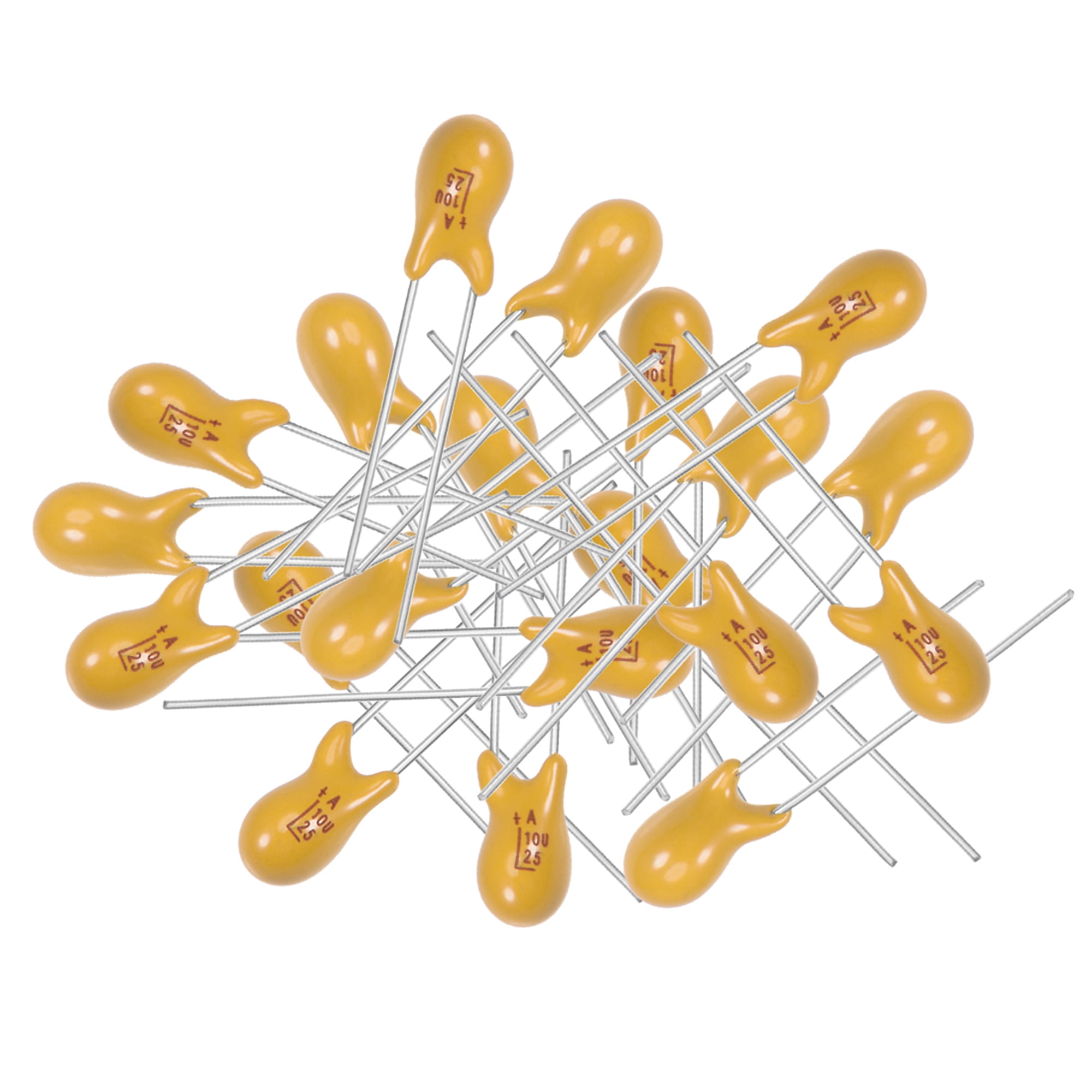 10uF Tantalum Capacitor 25V 2 Pin Yellow Radial Dipped Tantalum Bead ...
