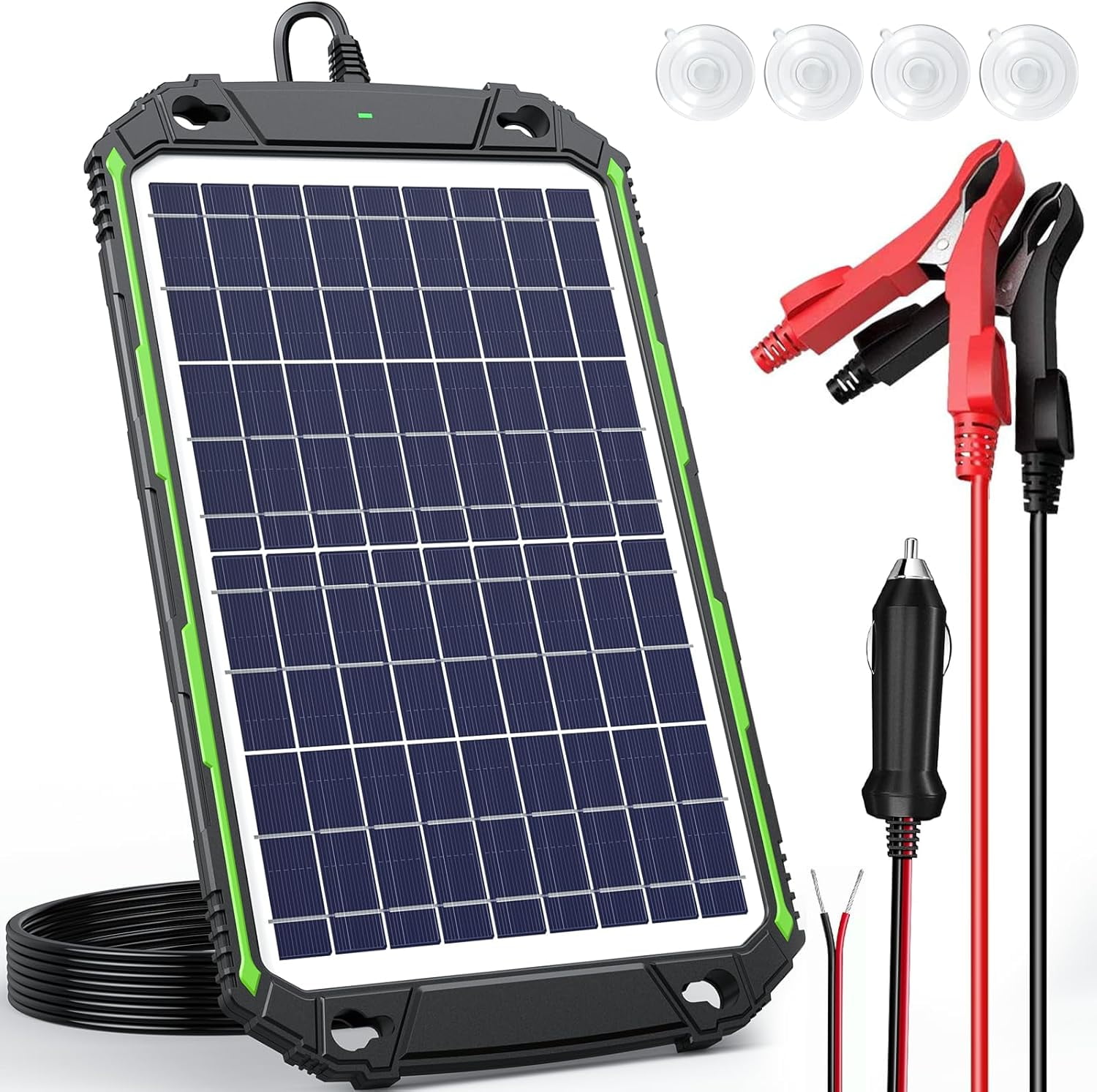 10w 12v solar battery charger maintainer pro, built-in smart mppt ...