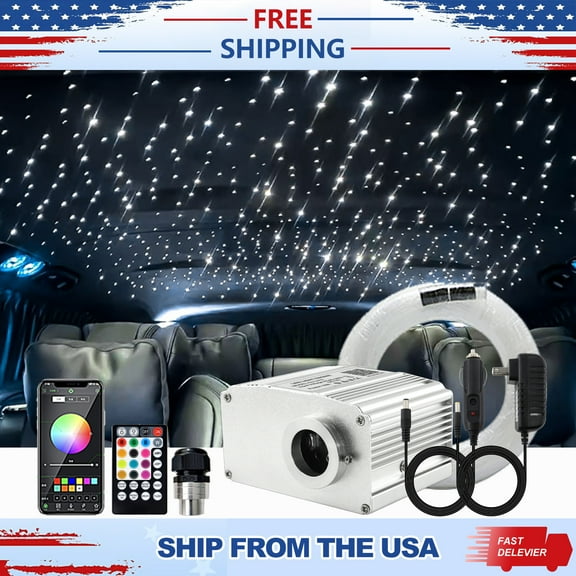 6W RGBW Remote App Control Fiber Optic Star Ceiling Lights Kit With 3W ...