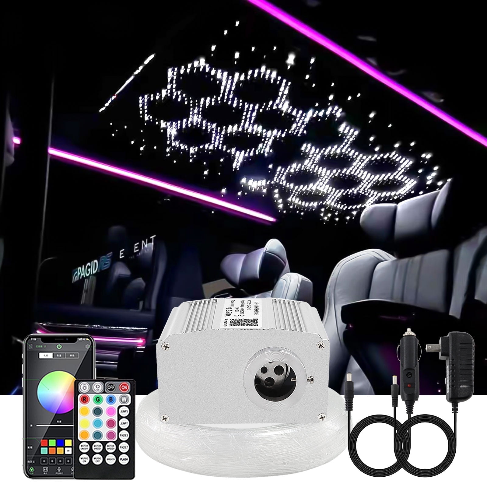 BESTUND 10W APP-Controlled Starlight Headliner Kit for Car Roof 550pcs ...