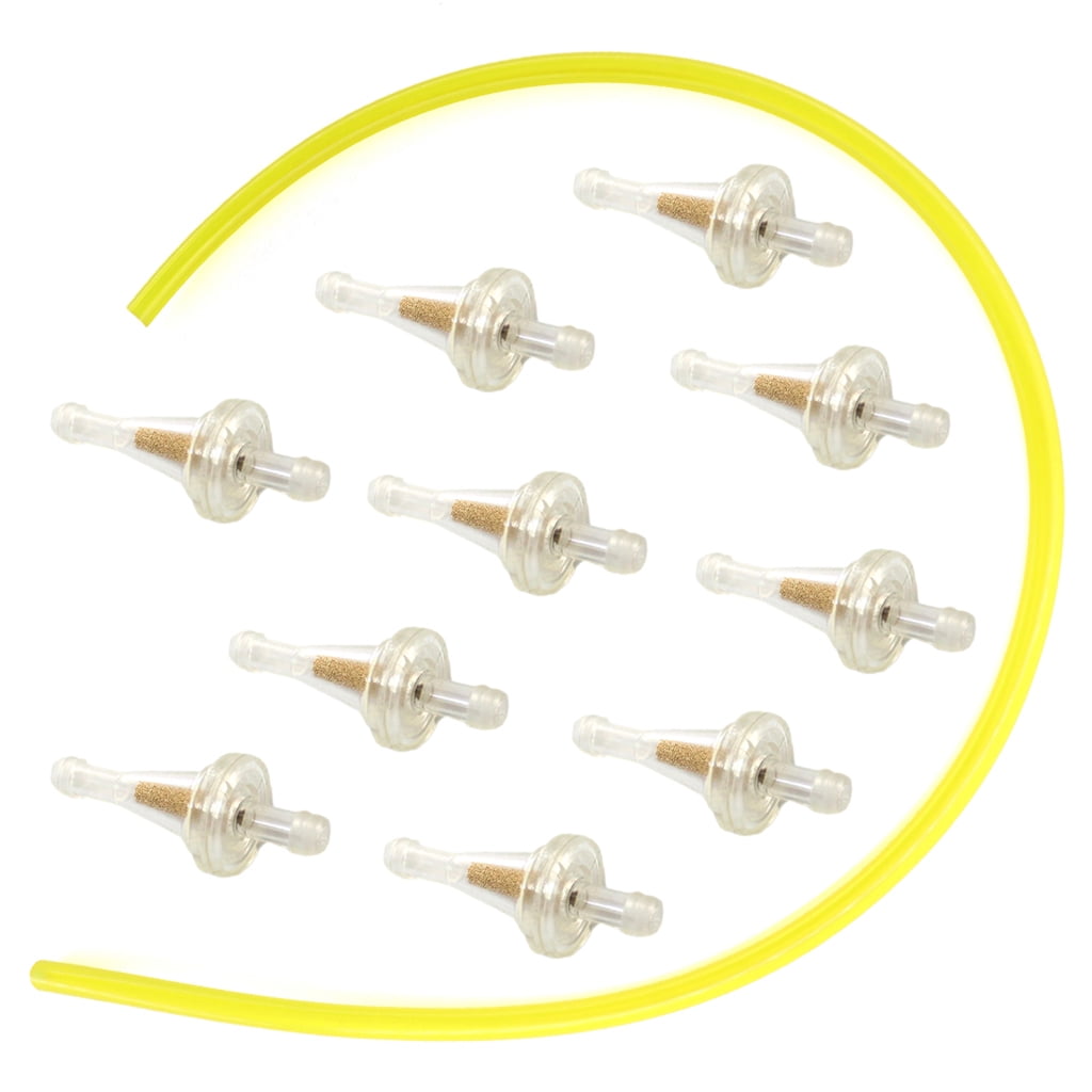 10x 1/4" Inline Motorcycle Gas Fuel Hose Inline Filter & 2ft 5*8 Fuel ...