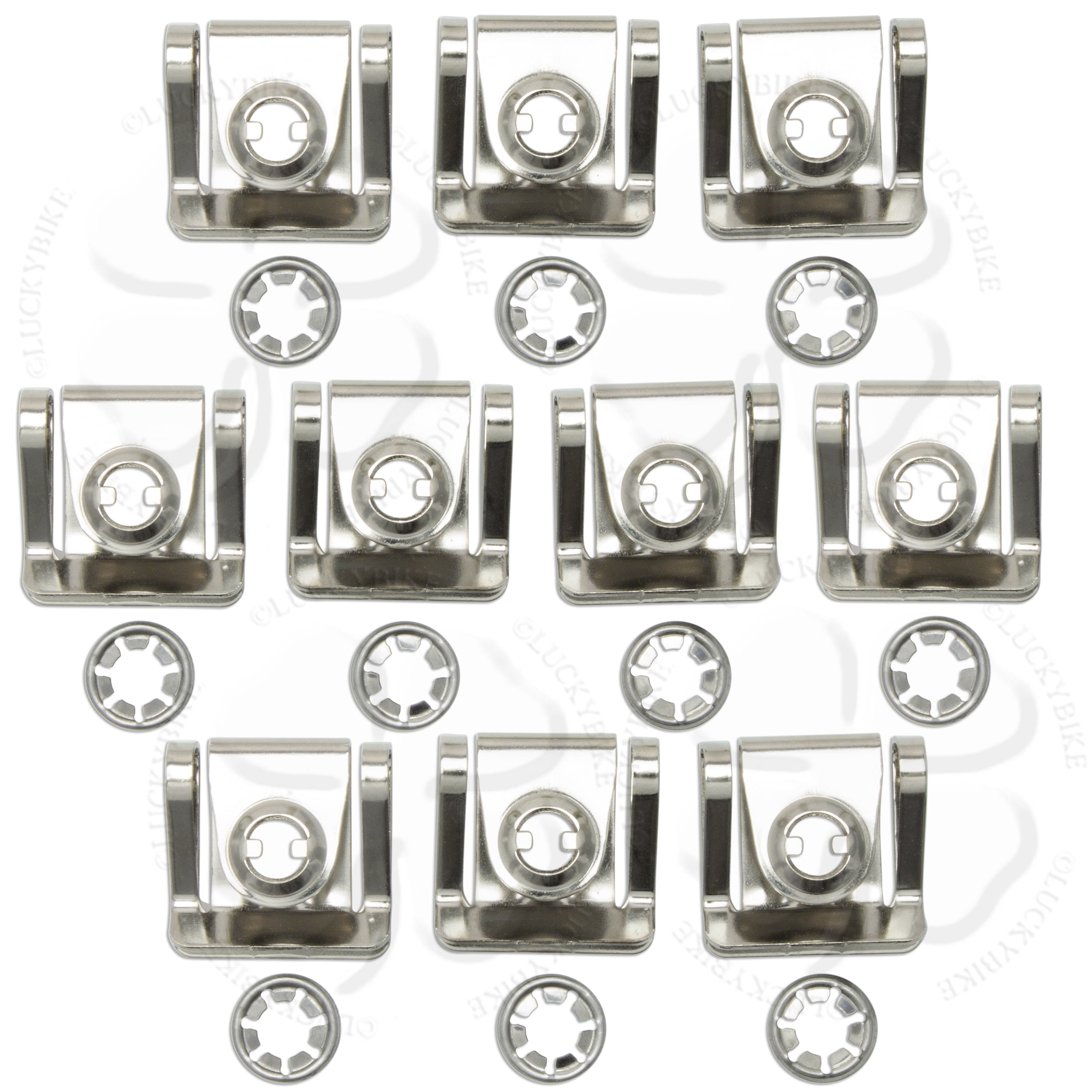 10x 1/4 Turn Quick Release Clip Chrome Clamp Fairing Race Dzus Panex ...