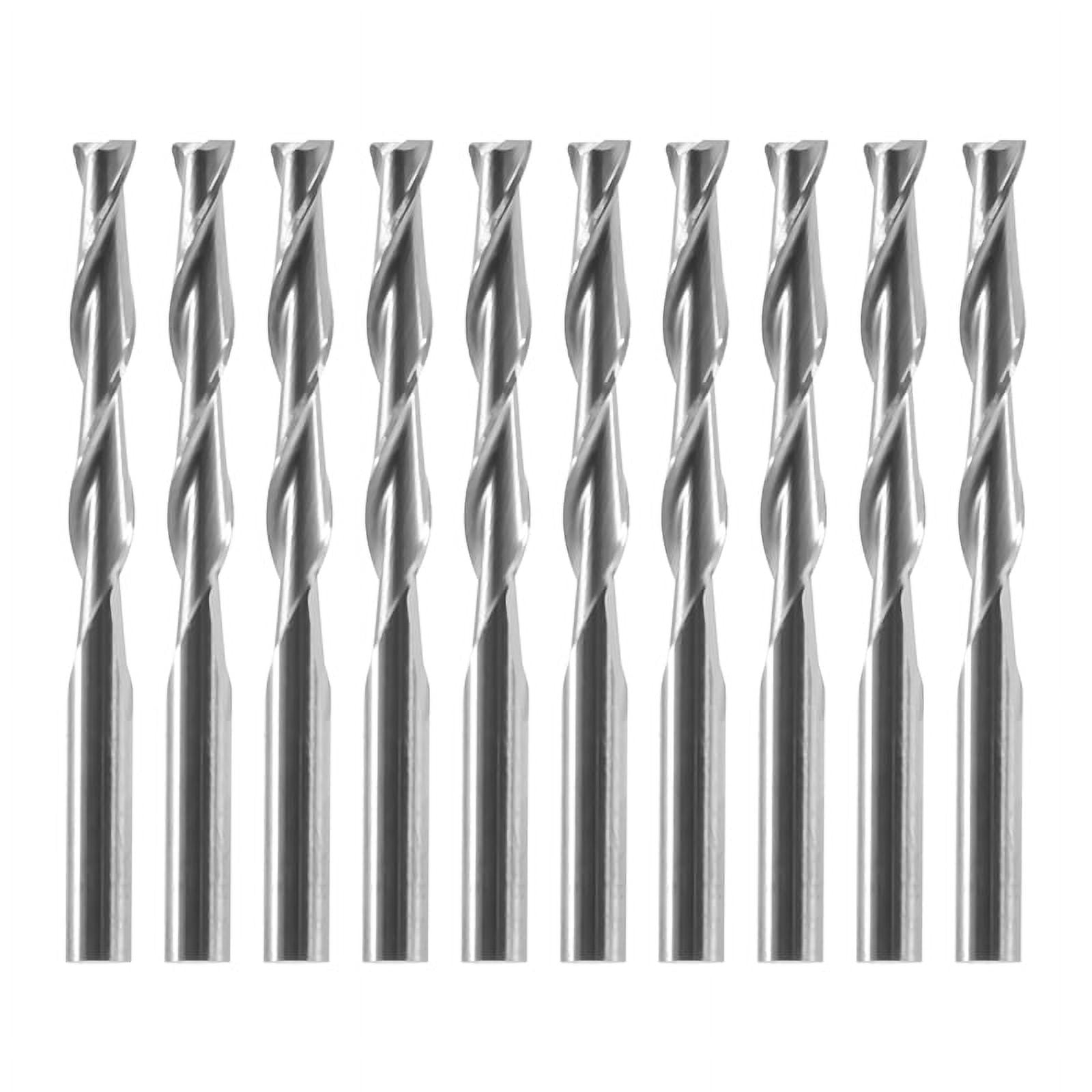 10x 1/8 inch 3.175mm Carbide CNC Double Two Flute Spiral Bits End Mill ...