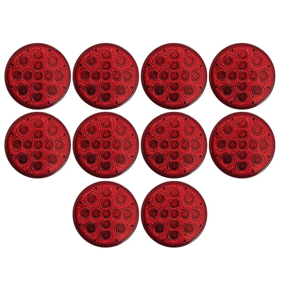 10x 2.5 Round Red LED Clearance Side Marker Lights Kit - 13 Diodes ...