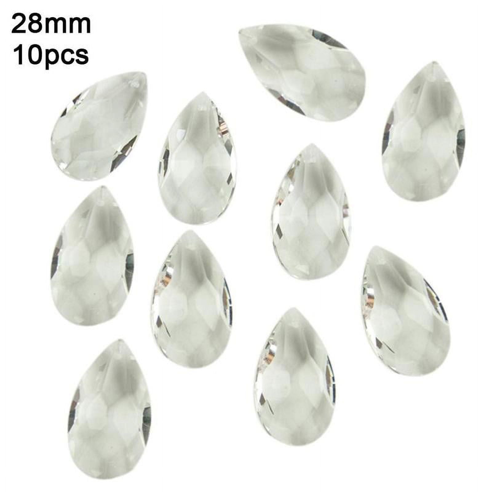 10x 28mm Clear Glass Crystal Prism Tear Drop DIY Pendant NEW Fast~ X9P5 ...