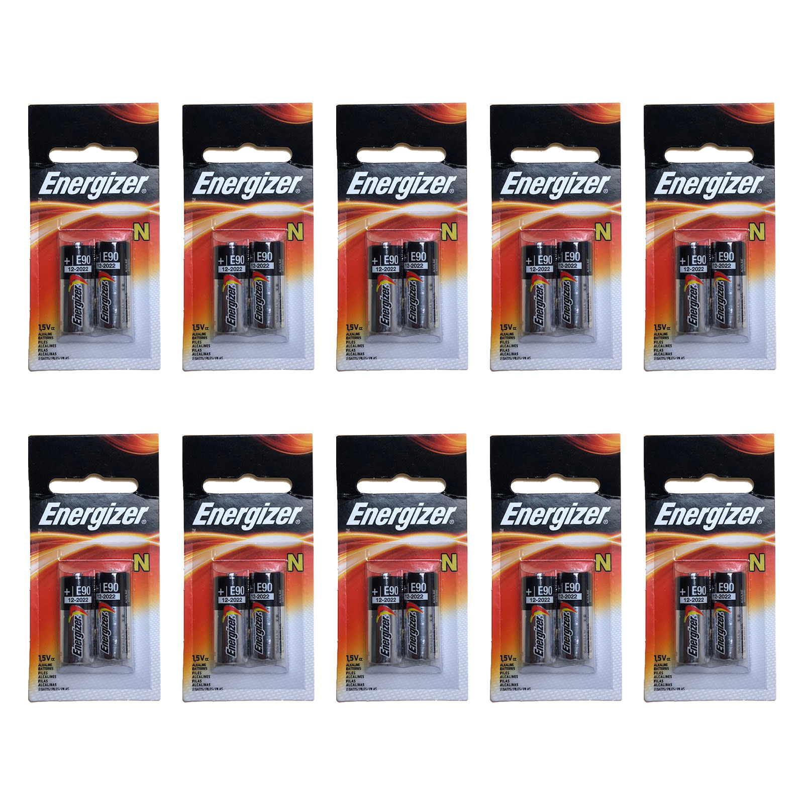 10x 2pk Energizer E90 N 1.5V Alkaline Batteries Replace DURMN9100B2 ...