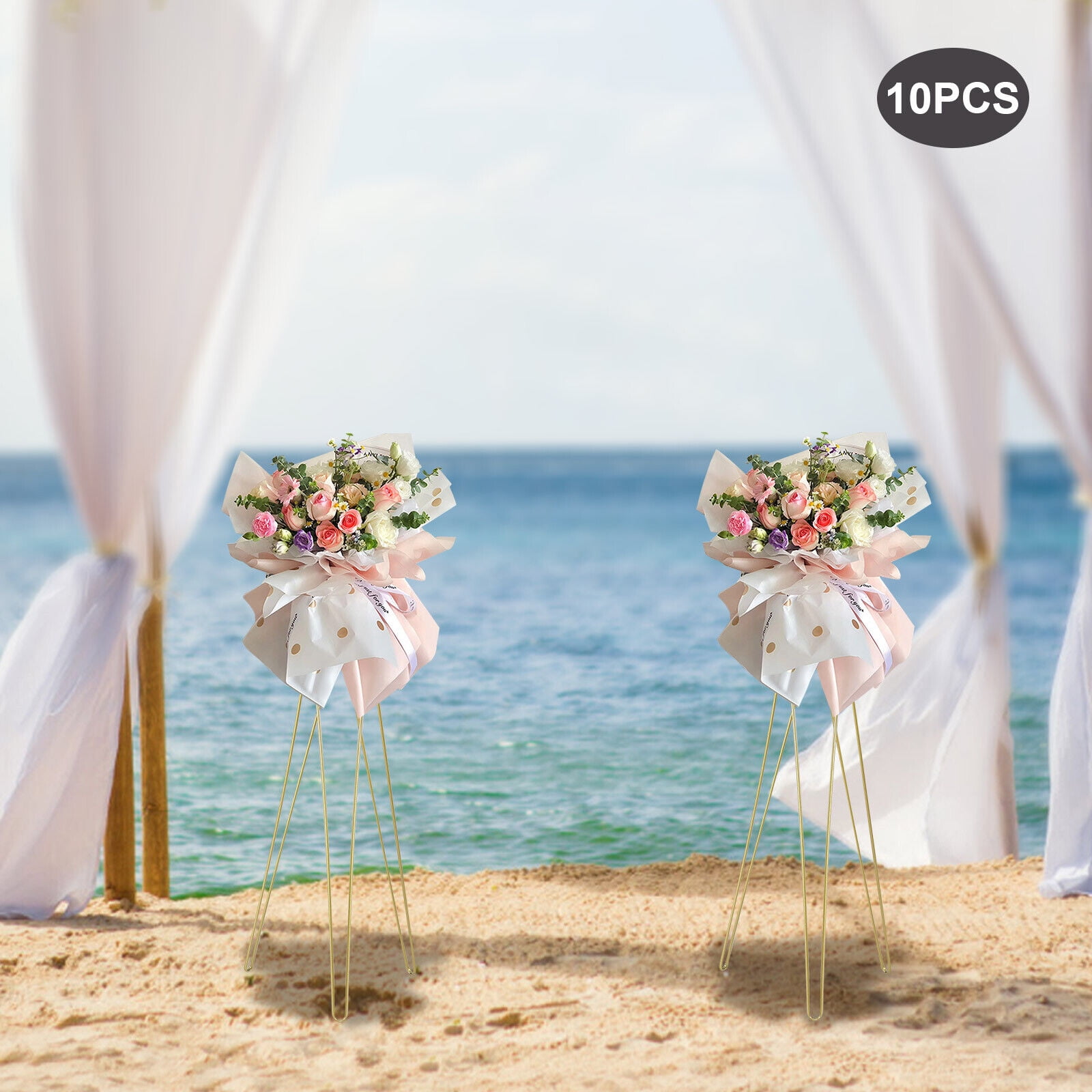 10x 3.4ft Wedding Flower Stand Party Centerpieces Metal Flower Display ...