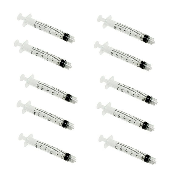 10x 3mL Plastic Syringe Luer Lock Screw Tip End Liquid Animal Feeder ...