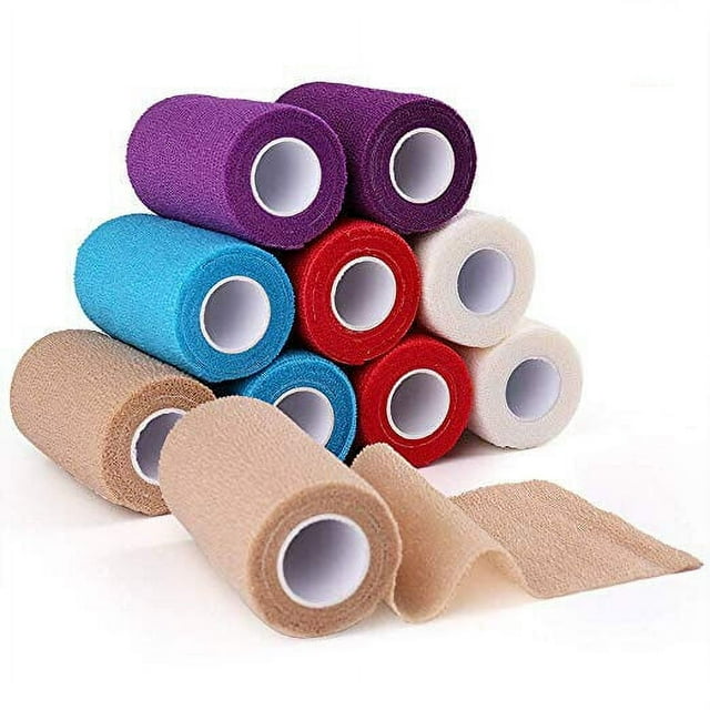 10x 4" Self Adhesive Cohesive Bandage Stretch Wrap First Aid Elastic ...