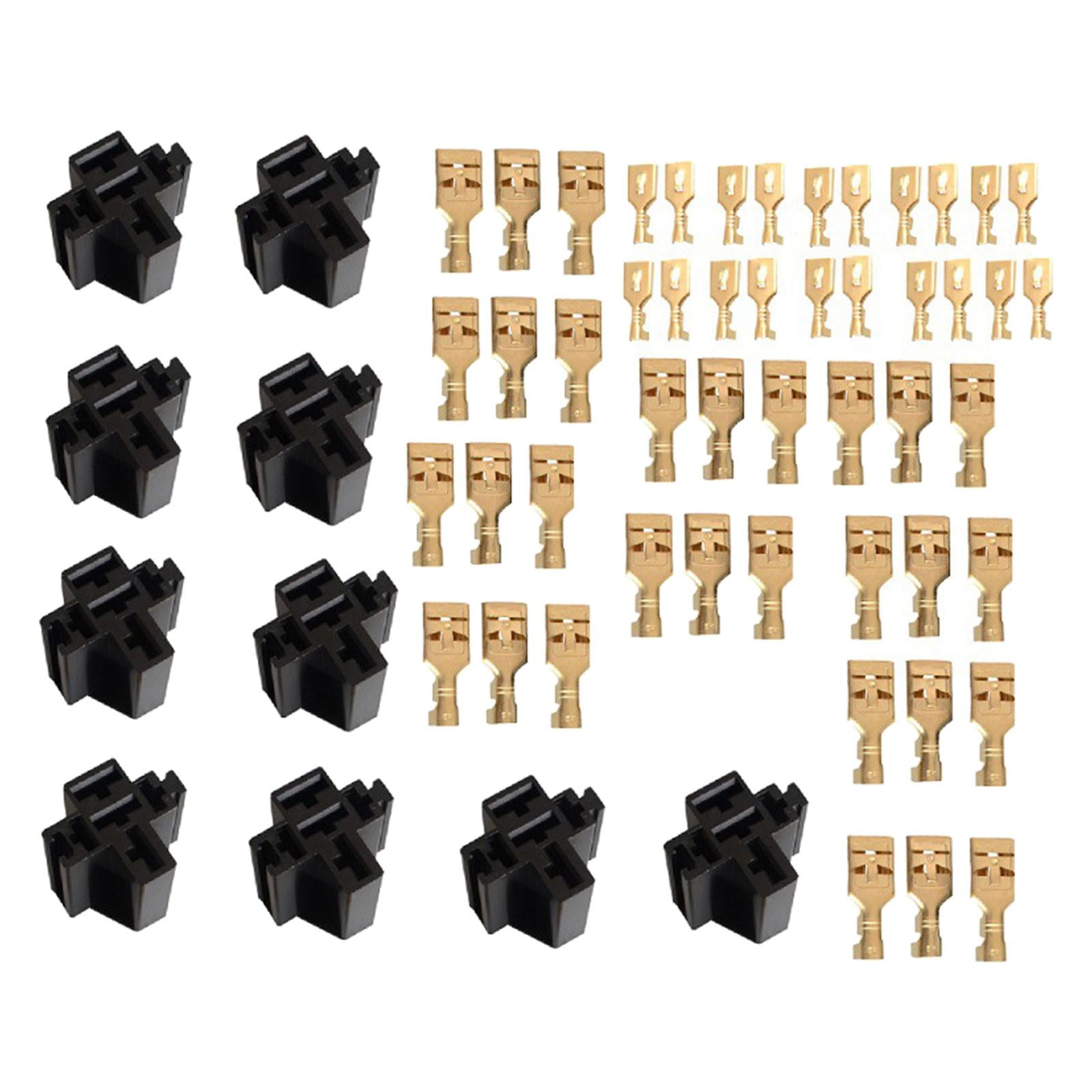 10x 5 Pin Automotive Relay Plug Holders Easy Installation 80A with ...