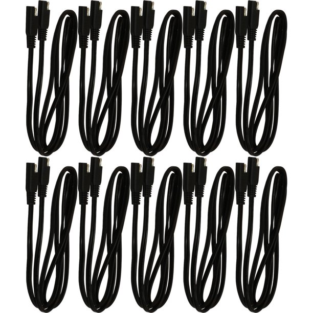 10x 5 foot SAE-SAE motorcycle battery charger extension leads - Walmart ...