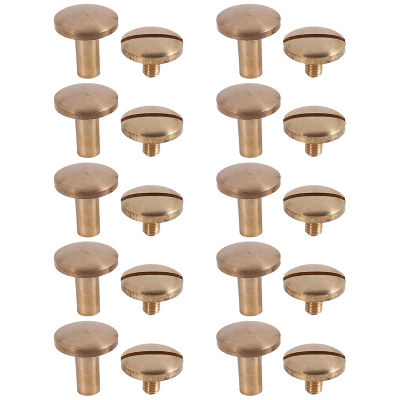 10x Arc Solid Brass Button Stud Screw Nail Screw back Leather Rivet ...