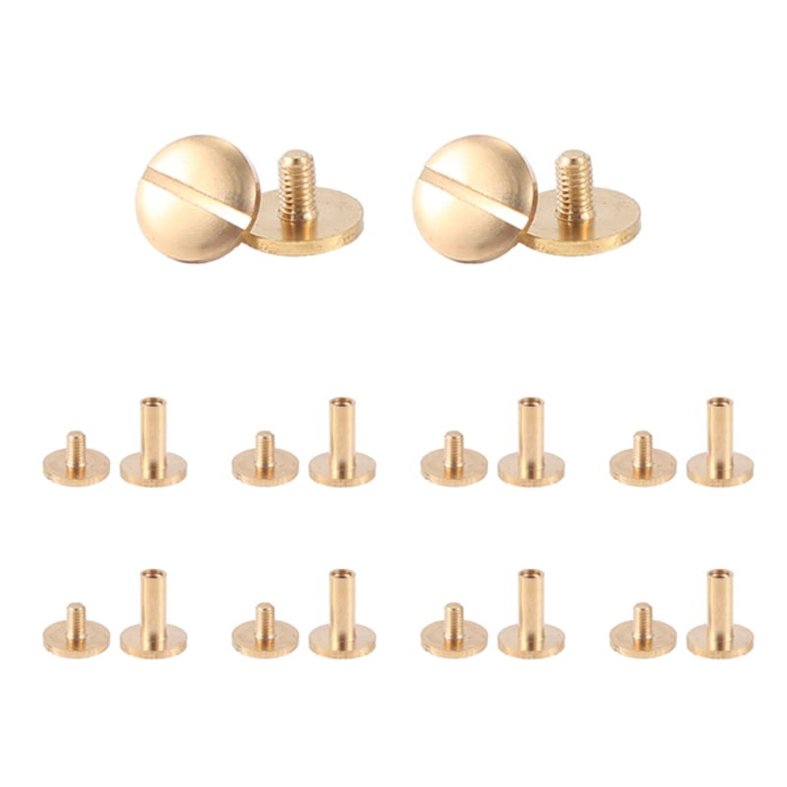 10x Arc Solid Brass Button Stud Screw Nail Screw back Leather Rivet ...