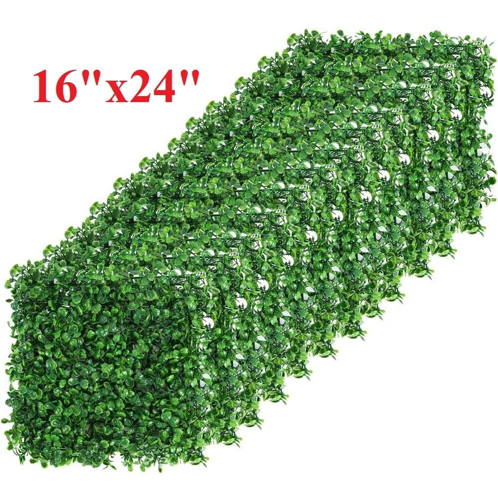 10x Artificial Grass Panel Wall Hedge Decor Privacy Fence Boxwood Mat ...