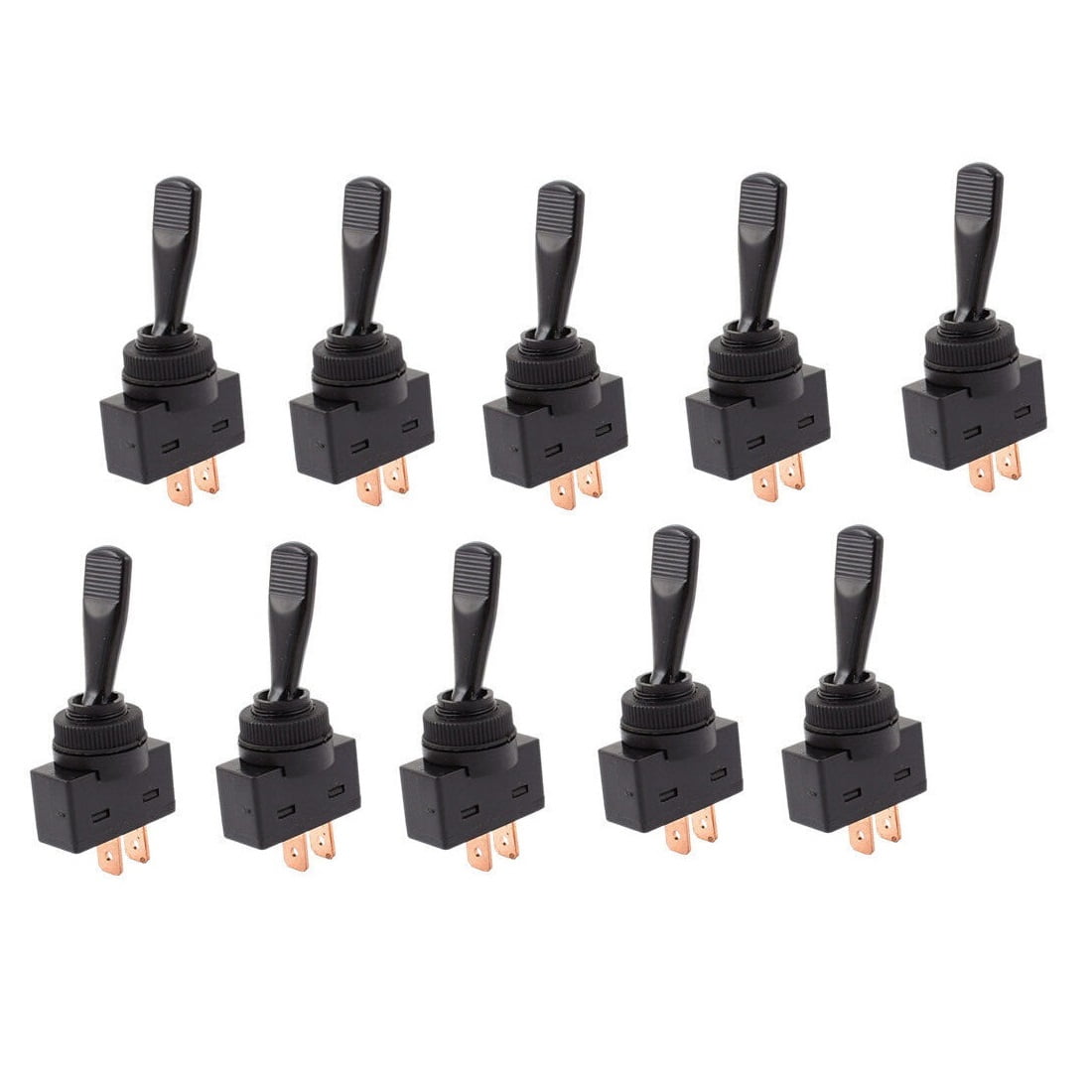 10x Black ON/OFF Universal Toggle Switches, 12V DC 20A, 2-Pin for Car/Truck/Boat/Bike, DIY ...