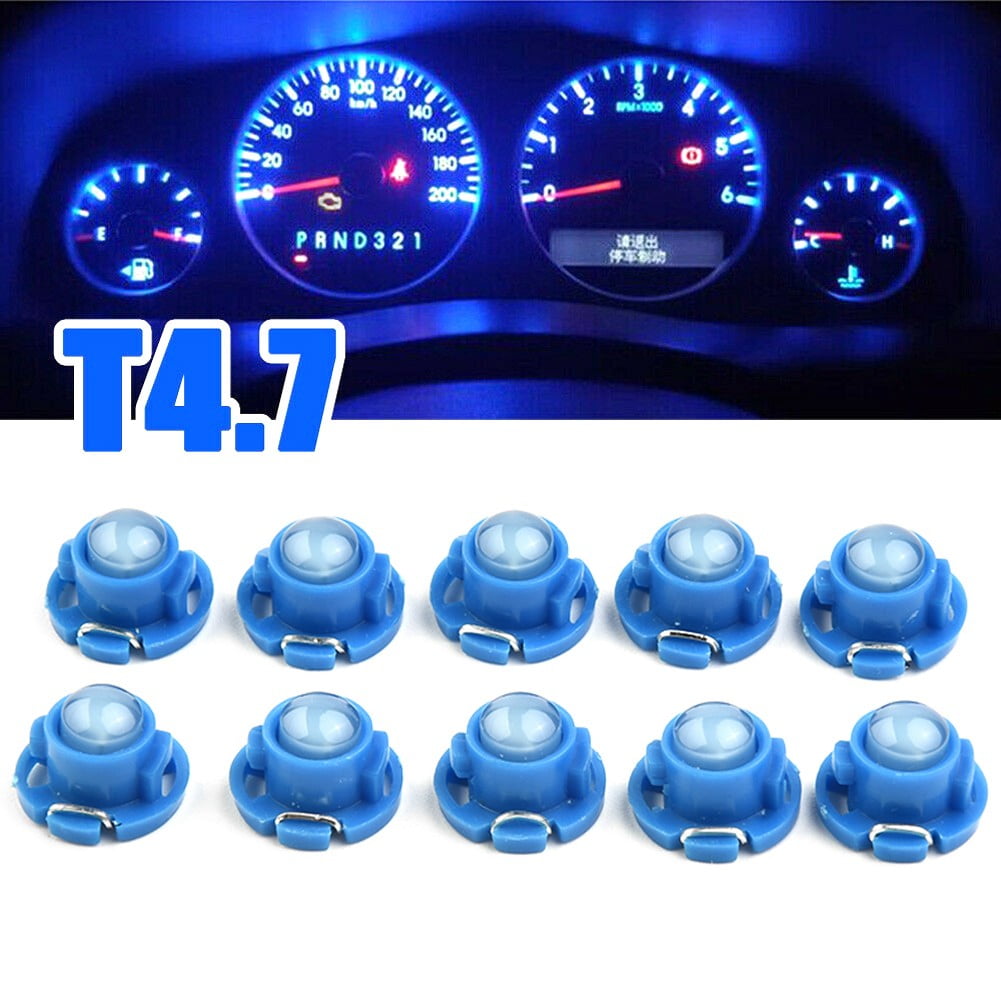 10x Blue T4.7 Wedge LED Bulbs Instrument Panel Light Dash Lamp Car ...