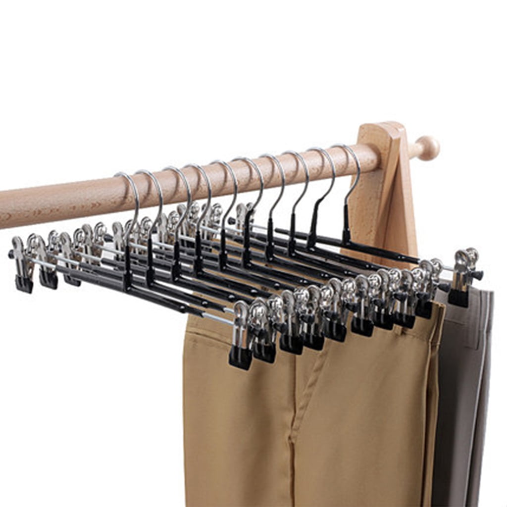 10x Bottom Hangers Heavy Duty Clothes Coat Trousers Pants Hanging ...