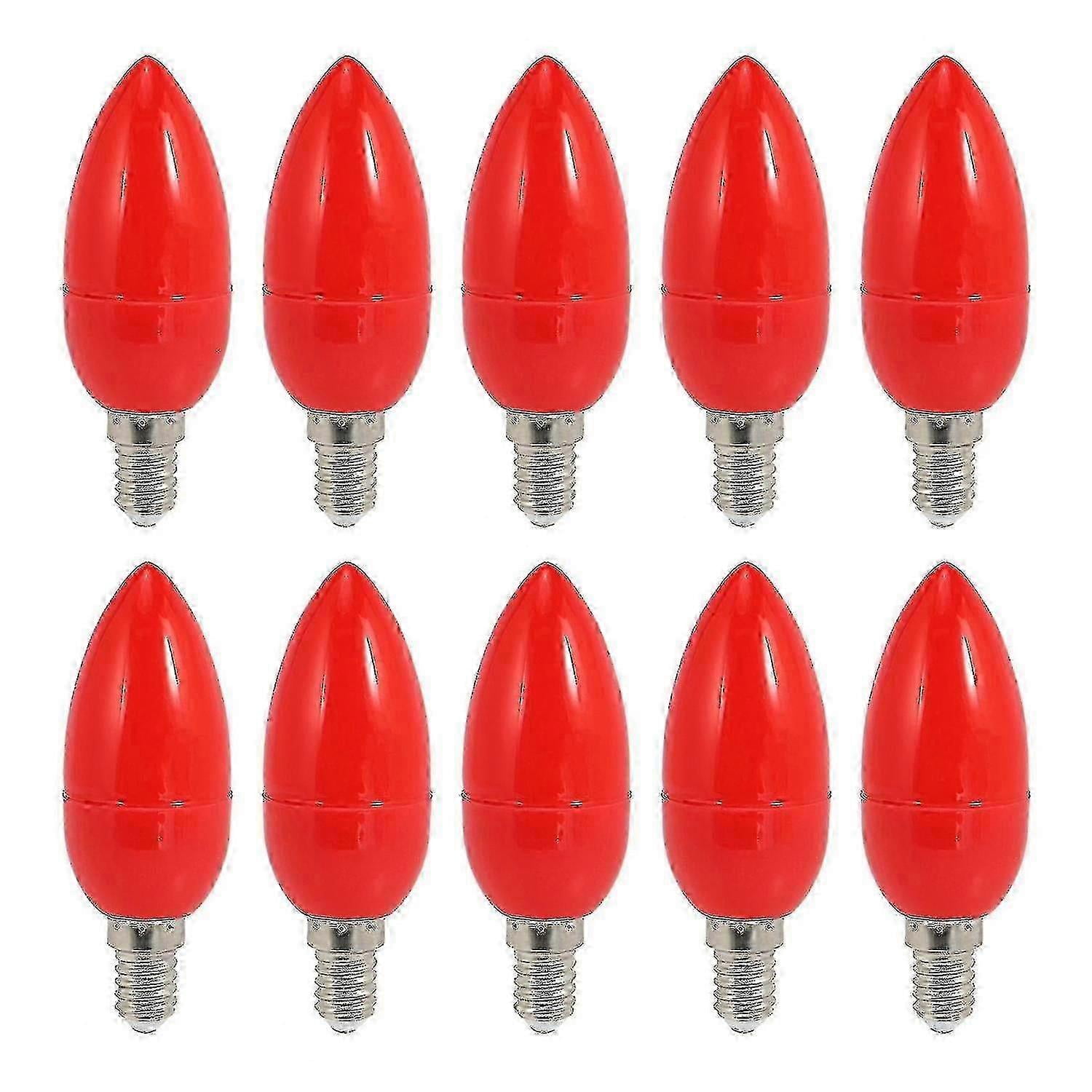 10x Brightness LED Candlelight Bulb E14 Red Decorative God Lights ...