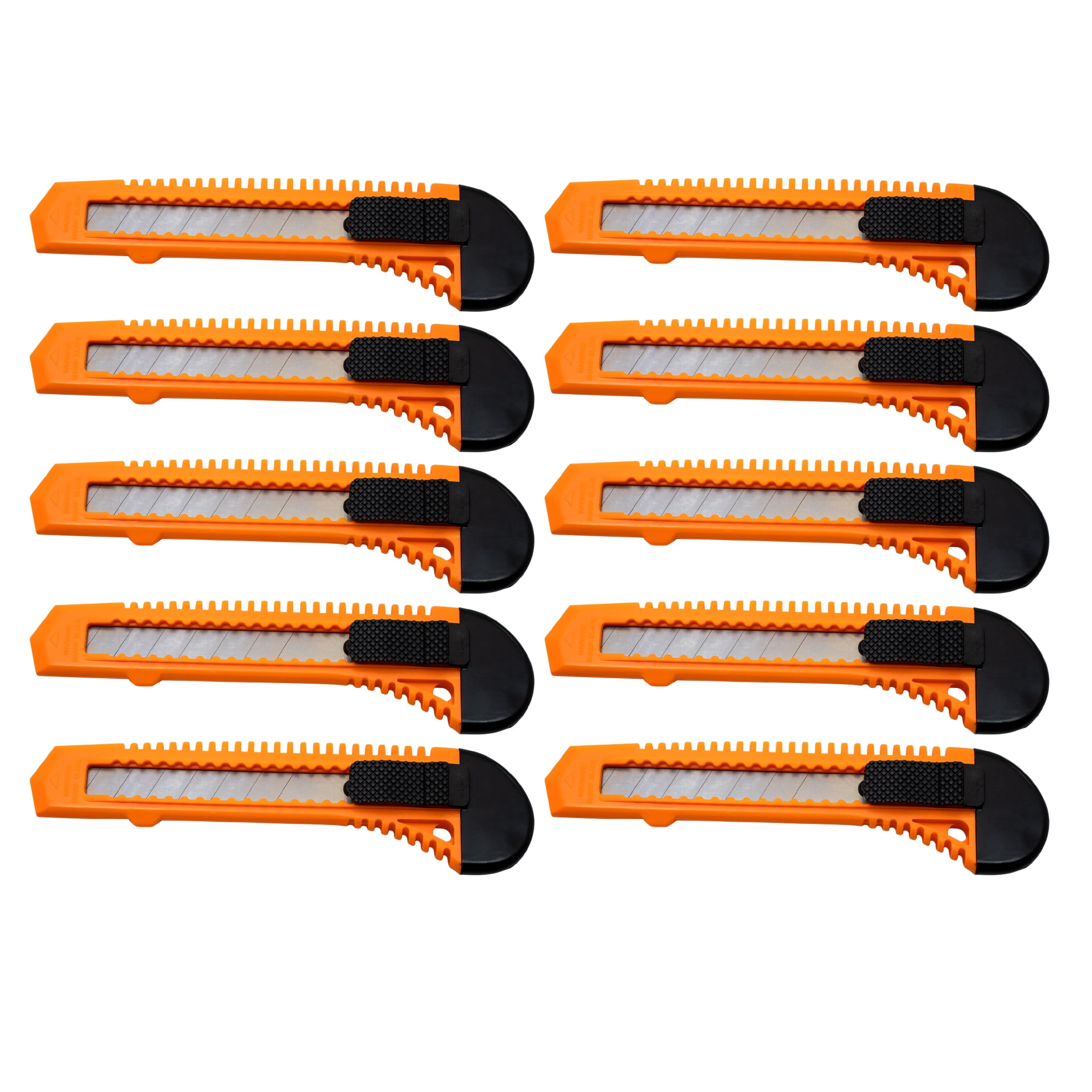 10x Bulk Utility Knife Box Cutters Snap Off Blade Neon Orange - Walmart.com