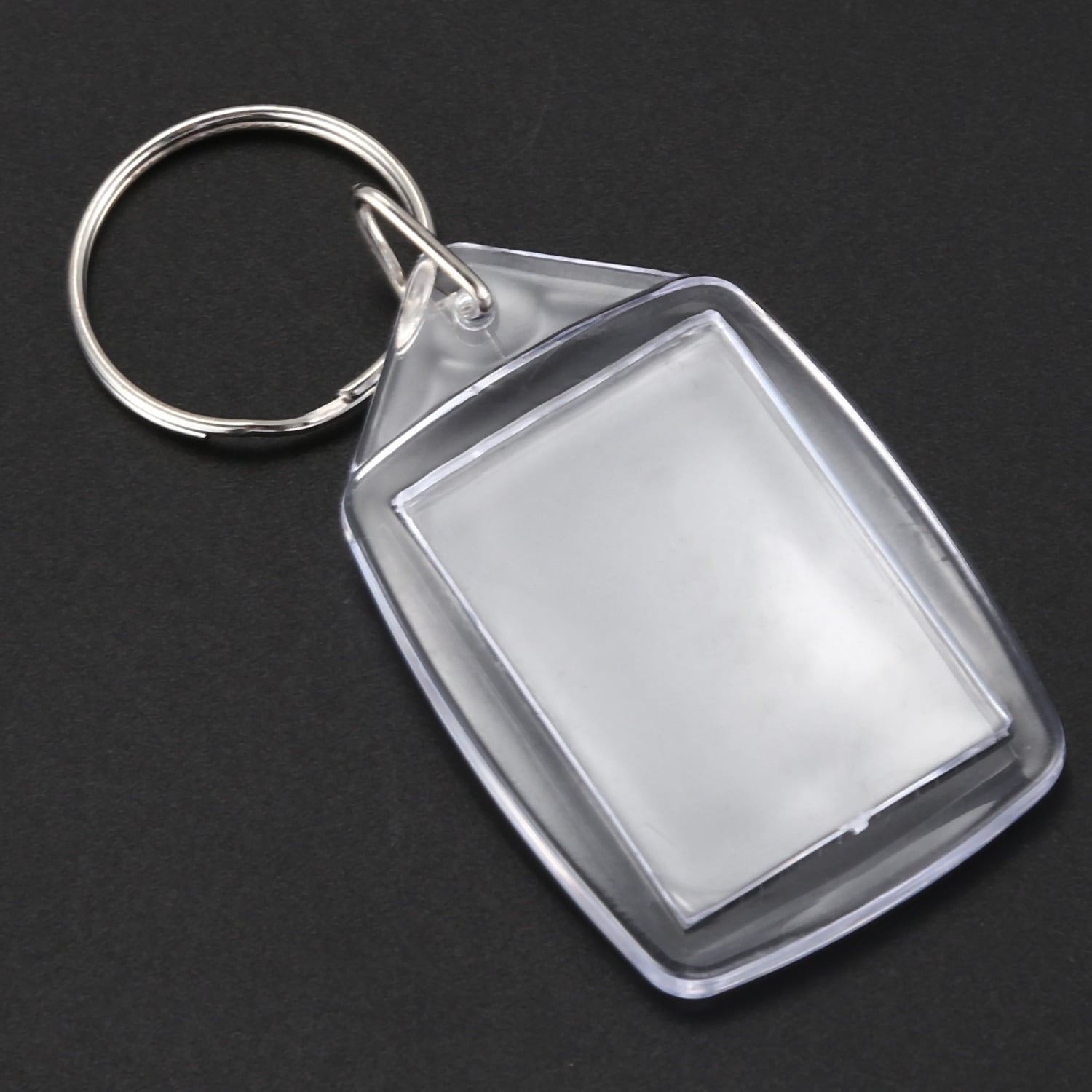10x Clear Acrylic Plastic Blank Keyrings Insert Passport Photo Keychain ...