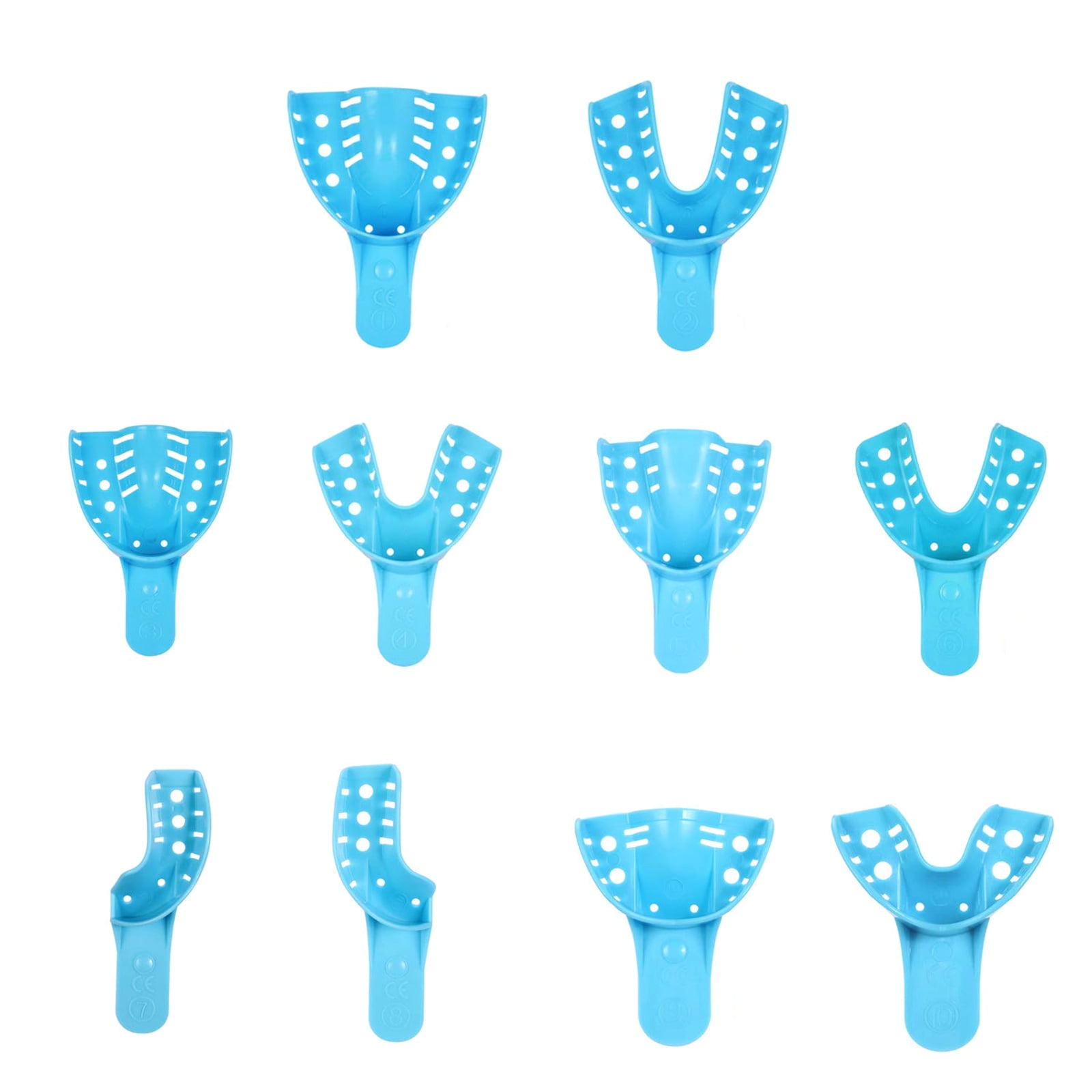 10x Disposable Dental Impression Trays Autoclave Perforated Trays ...