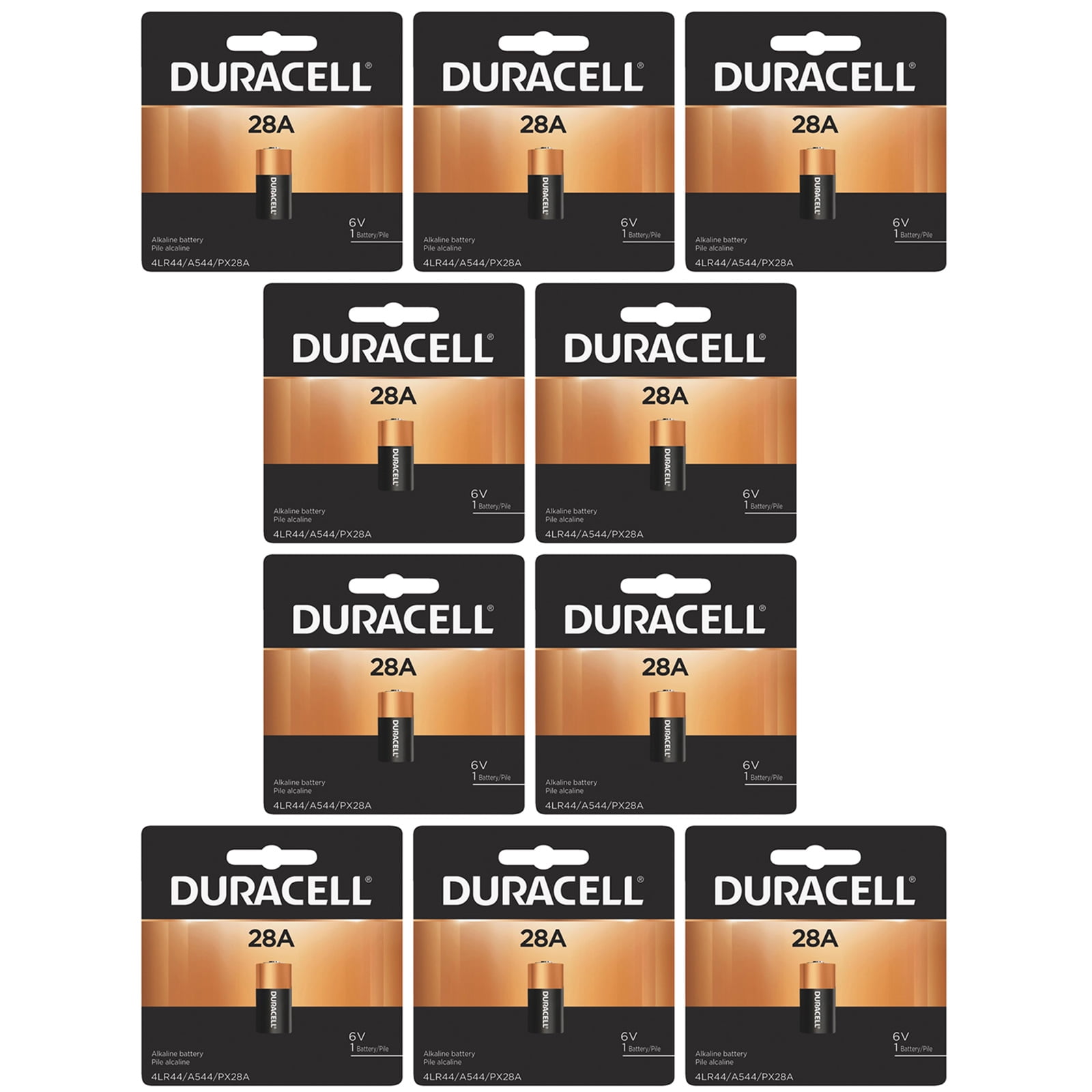 10x Duracell 28A 6V Battery Compatible with 476AF,476A,V4034PX,4LR44 ...